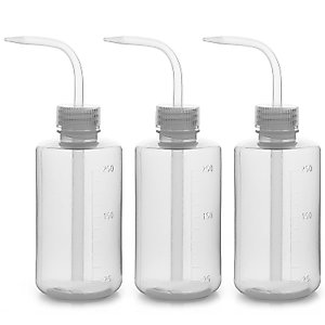 Labasics Chemical Wash Bottle, 3-Pack Plastic Safety Lab Squeeze Wash Bottle, LDPE with Narrow Mouth, 250 ml (8 oz)/3 Bottles