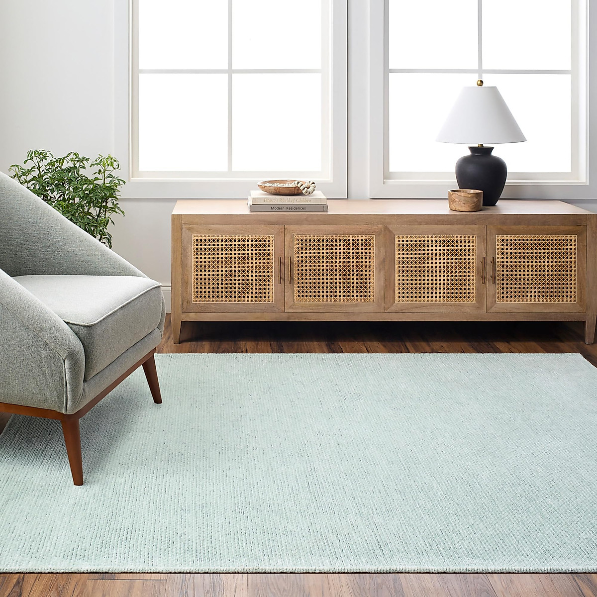 Livabliss Quebec Casual Machine Woven Area Rug, 9'2" x 12', Seafoam