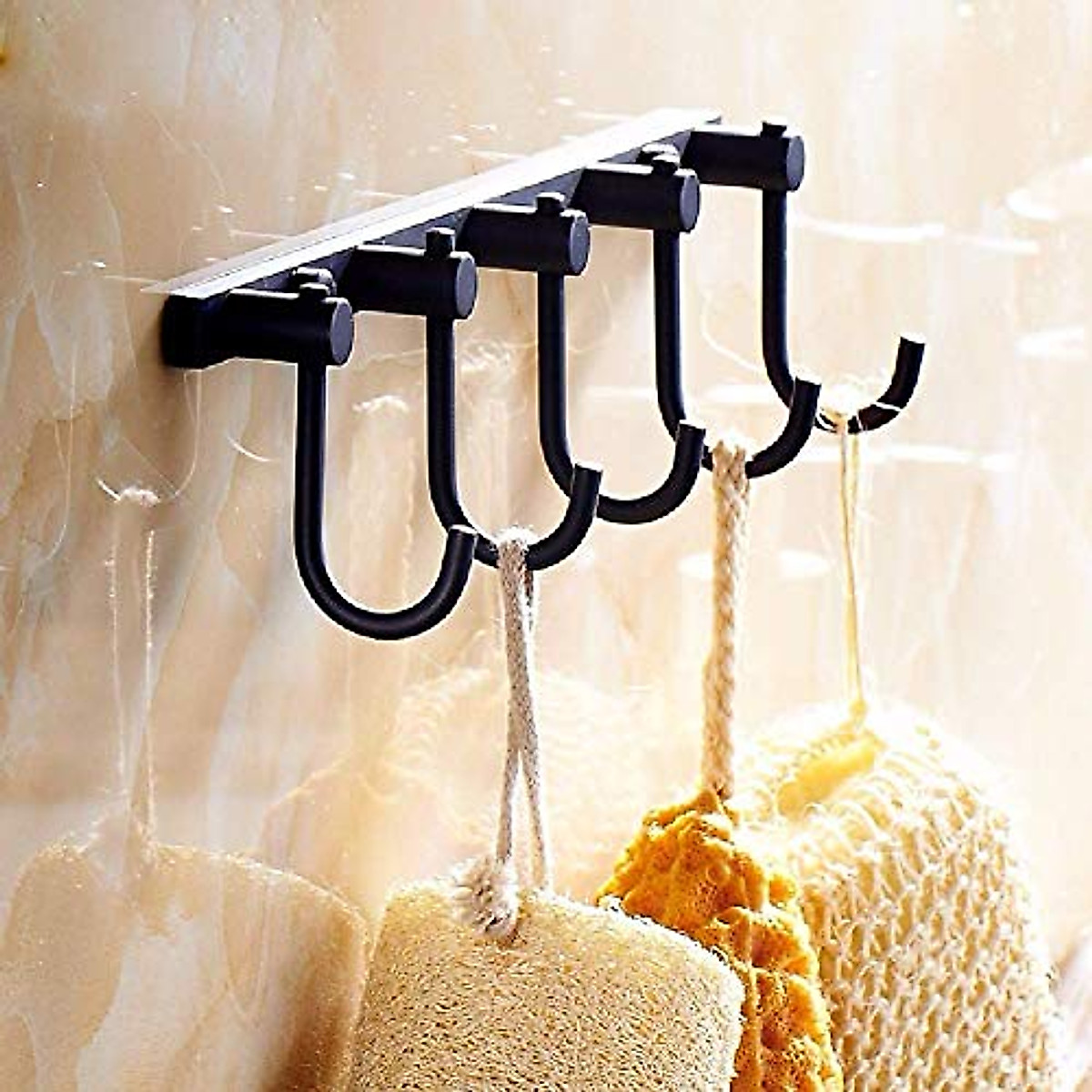 FEPDW Self Adhesive or Screws Mounting Towel Rails Bathroom Towel Rack Black Bronze Antique European Towel Rack A Shelf