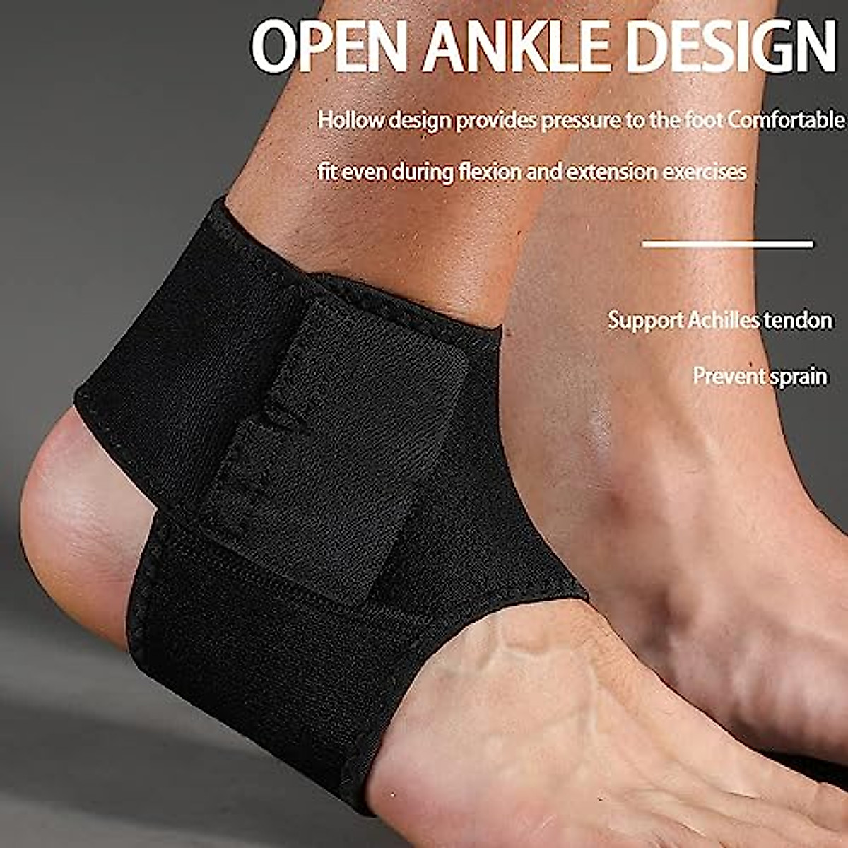JINGBA Ankle Brace for Men & Women, Adjustable Athletics Achillies Tendon Ankle Wrap,One Size Fits All.For Ankle Sleeve for Plantar Fasciitis, Achille
