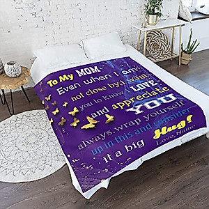 Personalized Name Blanket for Mom Dad Daughter Son, Custom Throw Blanket with Name to My Mom Gift for Mother Day,Father's Day,Birthday,Christmas,Wedding Gift 60"x80"