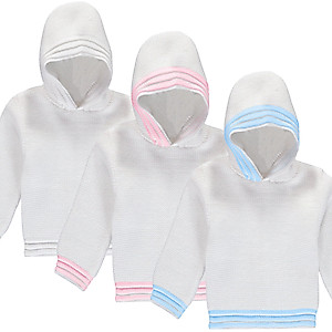 Julius Berger Personalized Baby Gifts - Monogram Included, Zip Back Baby Sweater, Hoodies, Cardigan, Made in USA - 6 Months - White