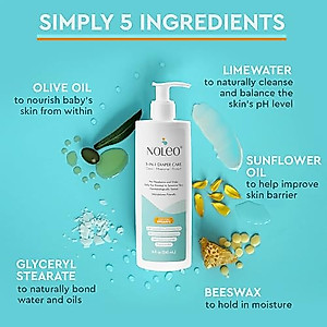 Multipurpose Organic Diaper Care - EWG Verified (8oz) - Baby Cleanser, Baby Lotion Unscented Unfragranced - Replace Zinc Oxide Diaper Rash Cream - Baby Diaper Rash Ointment to Protect Baby Skin