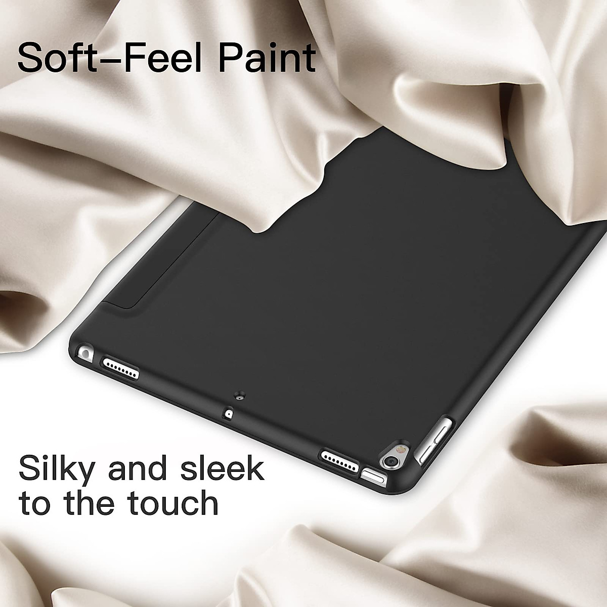 JETech Case for iPad Pro 10.5-Inch and iPad Air 3 (10.5-Inch 2019, 3rd Generation), Protective Hard Back Shell Soft-Touch Tablet Stand Cover, Auto Wake/Sleep (Black)