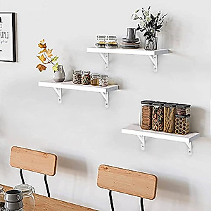 MOBPMO Floating Shelves White, Wall Shelf for Bedroom,Multifunctional Display Storage Shelves for Wall Suitable for Living Room,Bedroom,Bathroom,Kitchen, Set of 3