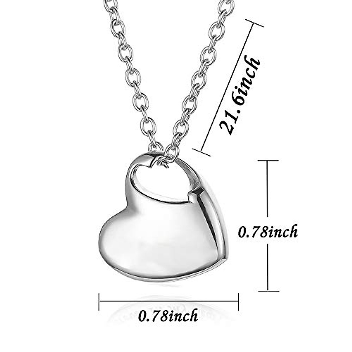 Gisunye Cremation Urn Necklace for Ashes Urn Jewelry,Forever in My Heart Carved Locket Stainless Steel Keepsake Waterproof Memorial Pendant for mom & dad with Filling Kit… (Customize)