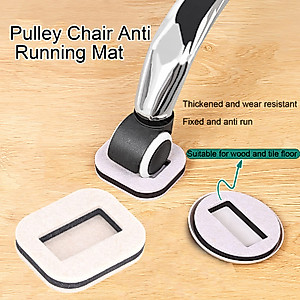 FeltCasterCup, Concave Design ChairWheelFeltPad Rectangle for Hardwood Floor