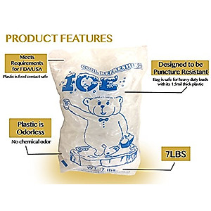 AquaNation - 7lbs BPA Free Food Grade Safe Plastic Ice Bags (Pack of 100) Puncture Proof 8 x 22 inch (1.5 mil) with Twist Ties