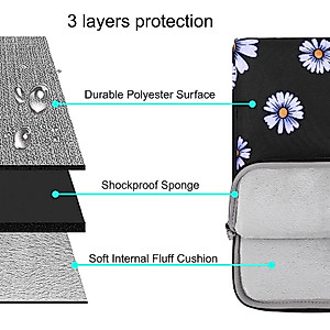 MOSISO Laptop Shoulder Bag Compatible with MacBook Air 15 inch M2 A2941 2023/Pro 16 2023-2019 M2 A2780 M1 A2485 A2141/Pro 15 A1398,15-15.6 inch Notebook, Camomile Briefcase Sleeve with Belt, Black