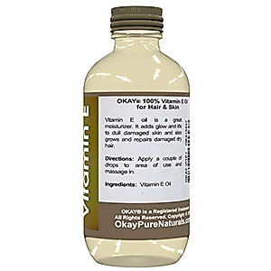 Okay Vitamin E Oil For All Hair Textures & Skin Types, All Natural, 1 Fl Oz