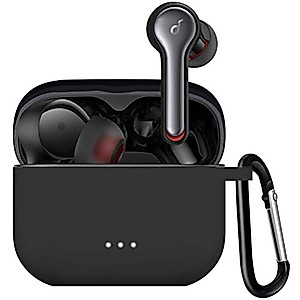 Alquar for Anker Soundcore Liberty Air 2 Case Cover, Silicone Anti-Dust/Scratchproof/Anti-Lost Protective Skin Case for Soundcore Liberty Air 2 Wireless Earbuds with Keychain [Front LED Visible]