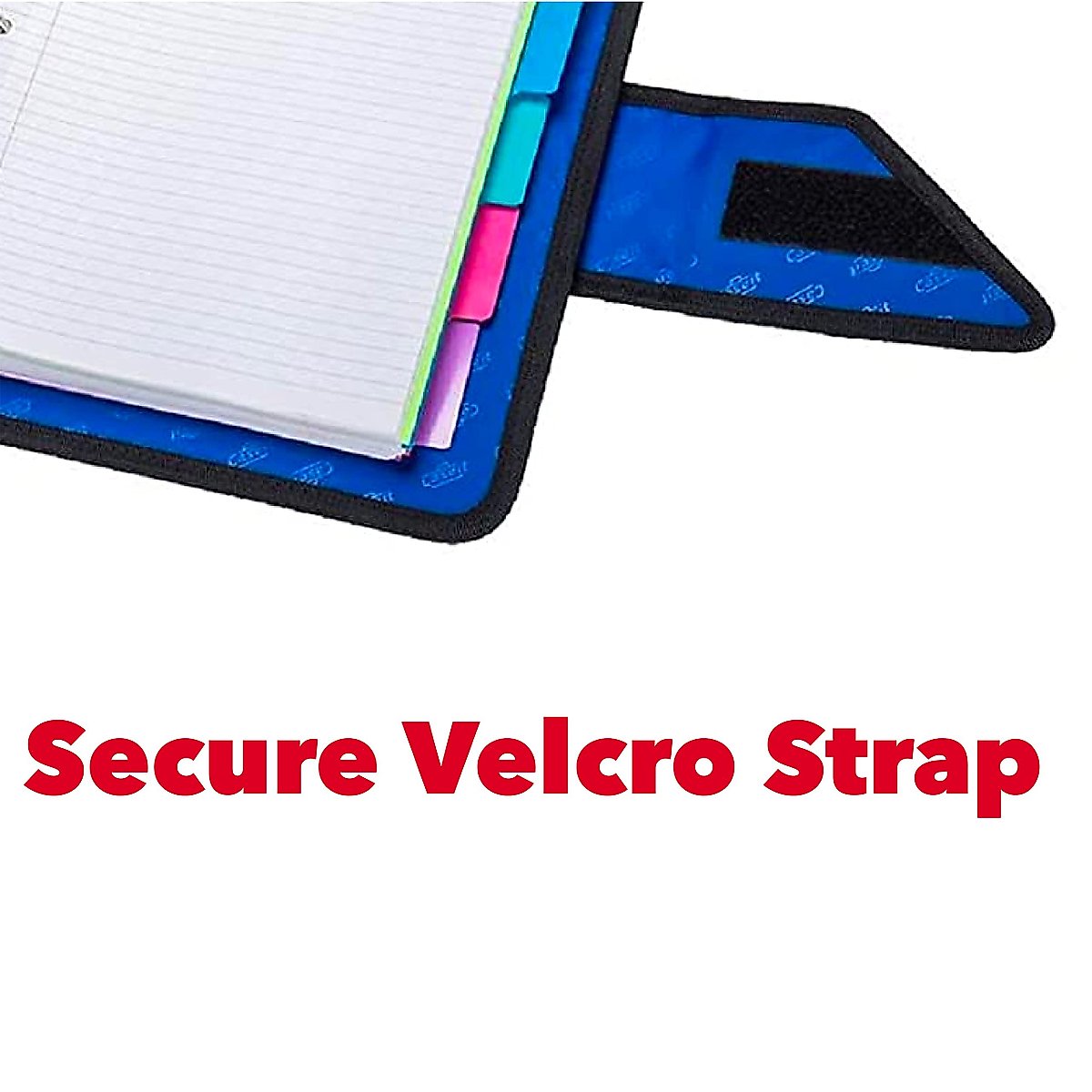 Case-it The Open Tab Velcro Opening Binder - 2 Inch O-Rings - 5 Color Tab Expanding File Folder - Multiple Pockets - 400 Sheet Capacity - Black S-826-A