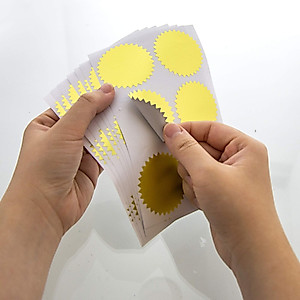 BAZIC Gold Foil Seal Label Round 2", for Envelope Certificate Notary Business Boutiques Shop Wrapping Packaging Bags Products Bottles (42/Pack), 24-Pack