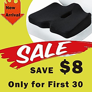 COTAZA Donut Cushion for Tailbone Pain, Office Chair Cushion for Butt, Hemorrhoid Pain Relief, Pressure Relief Seat Cushion for Hip Pain, Butt Pillow, Wheelchair, Black