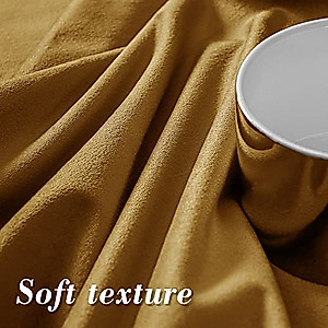 Z&H Home Gold Velvet Curtains 63 Inch Length Blackout Thermal Insulated Curtains Darkening Drapes with Grommet Top for Living Room Set of 2 Panels