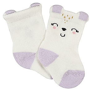 Gerber Baby 6-Pair Wiggle Proof Sock, Ballet Purple, 0-3 Months