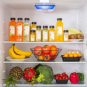 TOMNK 105pcs 4oz Shot Bottles with Caps, Reusable Mini Juice Bottles with Lids, Labels, Funnel and Brush Beverage Containers for Juicing, Milk and Beverages