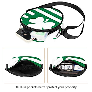 Unicey Crossbody Bags for Women, Irish St. Patrick's Day Flag Green Round Crossbody Wallet, Fashion Circle Purse Clutch Handbag