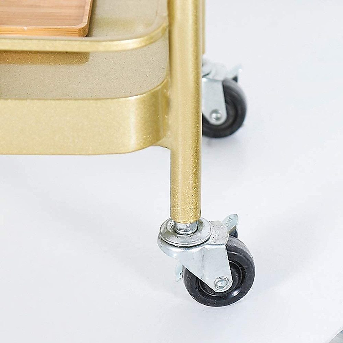 Utility Cart Lab Serving Cart, Medical Cart Iron Rolling Storage Cart, 2-Tier Shelf with Wheels,Beauty Salon Organizer ShelfNarrow Kitchen Trolley Supply Trolleys Rolling Cart