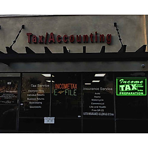 190176 Income Tax Preparation Easily File Federal and State Office Service Display LED Light Neon Sign (12" X 8", Orange)