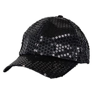 Bluelans® Glitter Sequins Baseball Caps Snapback Hats Adjustable Fancy Dress Party Dance Hats for Unisex Mens Womens (Black)