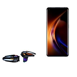BoxWave Gaming Gear Compatible with Oppo Find X3 - Touchscreen QuickTrigger Auto, Trigger Buttons Autofire Gaming Mobile FPS - Jet Black