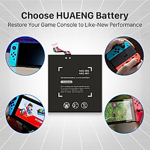 HAC-003 Battery, Upgraded 4800mAh Replacement Battery for Nintendo Switch 2017 Game Console HAC-001 HAC-A-BPHAT-C0 HAC-S-JP Internal Battery