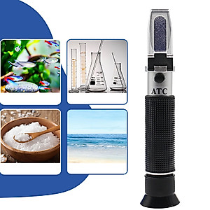 LOXGO Handheld Salinity Refractometer For Aquarium 0 To Salinometer Portable SeaWater Concentration Tester Meter ATC Handheld Salinity Refractometer