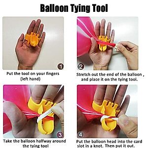PASOCON 4 Pieces Balloon Tying Tool Device Balloons Knot Tools for Shower Party Wedding Birthday Decoration (4 Color)