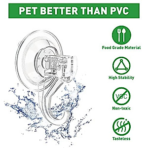 EAMOMORK Suction Cup Hooks for Shower, Large Clear Heavy Duty Suction Cup Hooks, Wreath Hangers for Front Door Window Glass Kitchen Towel Loofah Utensils (4 Packs)