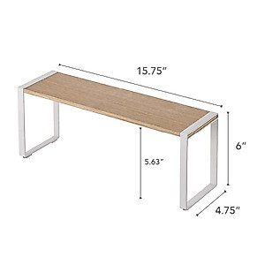 Yamazaki Home Kitchen Rack - Counter Storage Shelf Organizer Steel + WoodWhite