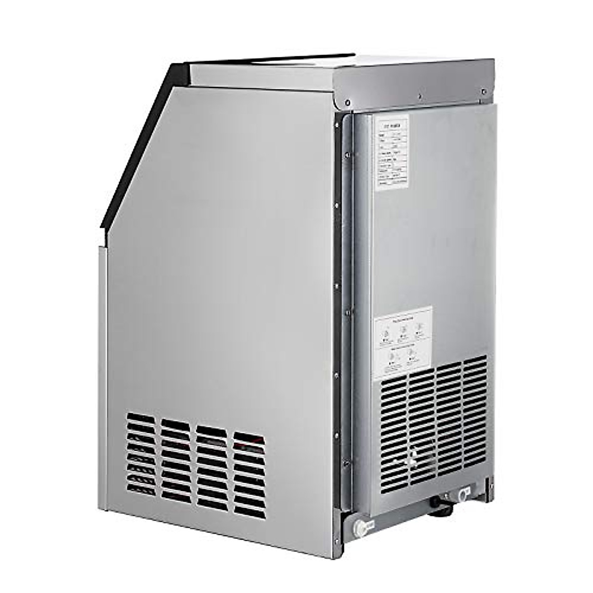 SmaketBuy Commercial Ice Maker Machine 90LBS/24H Stainless Steel Commercial Ice Maker Auto Operation 24LBS Storage 24 Cubes Freestanding Commercial Ice Cube Maker for Restaurant, Coffee Shop, Bar