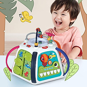 Woby Activity Cube 18-in-1 Educational Toddler Baby Toy Musical Game Play Center with Sounds and Lights，Lots of Functions for Learning and Development
