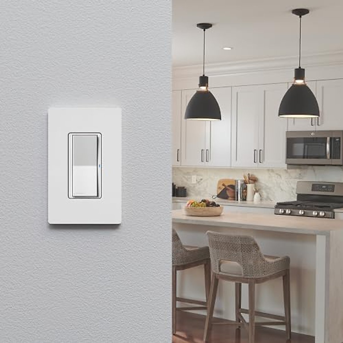Lutron Pico Paddle Remote Wall-Mounting Kit for Wireless 3-Way Switch Applications w/Caseta Smart Dimmer Switches, Includes Remote, Wallbracket, Wallplate, and Wire Label Stickers, PJ2W-P2B-WH,White