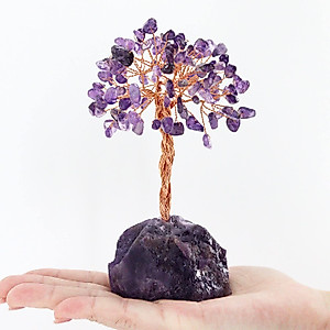 DUQGUHO Crystal Tree Amethyst Crystal with Natural Quartz Amethyst Stone Base Crystal Tree for Decor Reiki Luck Crystal Spiritual Gifts
