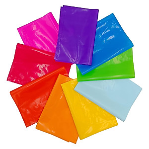 PPXMEEUDC 54PCS Plastic Handle Bag Plastic Party Favor Bags Party Gift Bags for Birthday Party Gift Shop Retail Bag Halloween Christmas Thanksgiving Candy Cookies Dessert