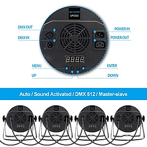 BETOPPER DJ Lights 2 Pack, 54x3W LED Par Lights, DMX Stage Lights Sound Activated, Strobe Wash Lights for Wedding, Church, Party, Club, Concert and Festival Events (2)