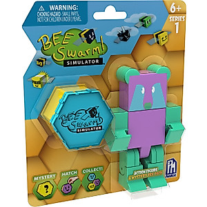 Bee Swarm Simulator – Gummy Bear Action Figure Pack w/Mystery Bee & Honeycomb Case (5” Articulated Figures & Bonus Items, Series 1)