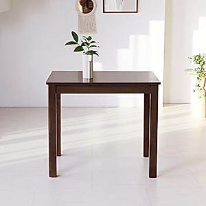 Livinia Cabin 33.5" Wooden Dining Table/Small Rectangular Modern Farmhouse Solid Wood Kitchen Table Desk (Walnut)
