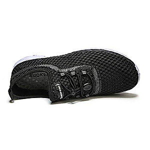 SUOKENI Women's Quick Drying Slip On Water Shoes for Beach or Water Sports Ultralight Walking Shoes Black/White,Size:US 10/EU 41