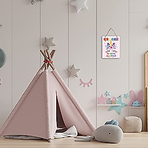 Uflashmi Girl Cave Sign, Little Baby Girl Room Decor Bedroom Wall Decor, 8x10 inch Metal Aluminum