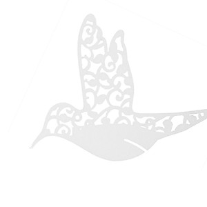 Generic Wedding Name Cards, 50pcs Little bird Shape Wedding Hollow Name Place Cards Guest Cards for Wine Glass Table Name Place Cards for Grand Party (White, Red,) (White), Genericvr9504ebny-01