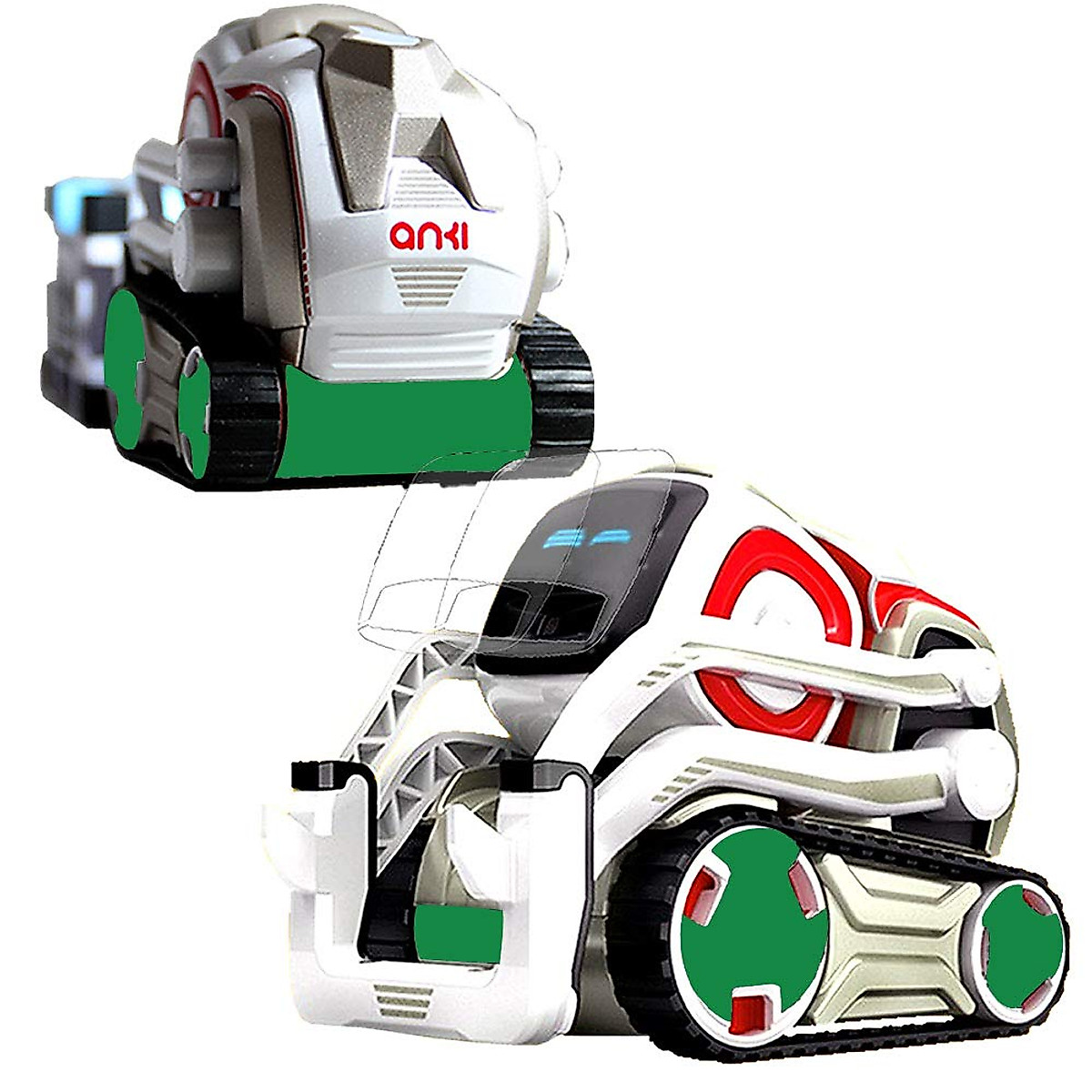 for Cozmo Robot Face Screen Guard KIT Excellent Protector from Unexpected Attacks of Kids and Pets. Include Wheels & Bumpers Decoration Set (Green)