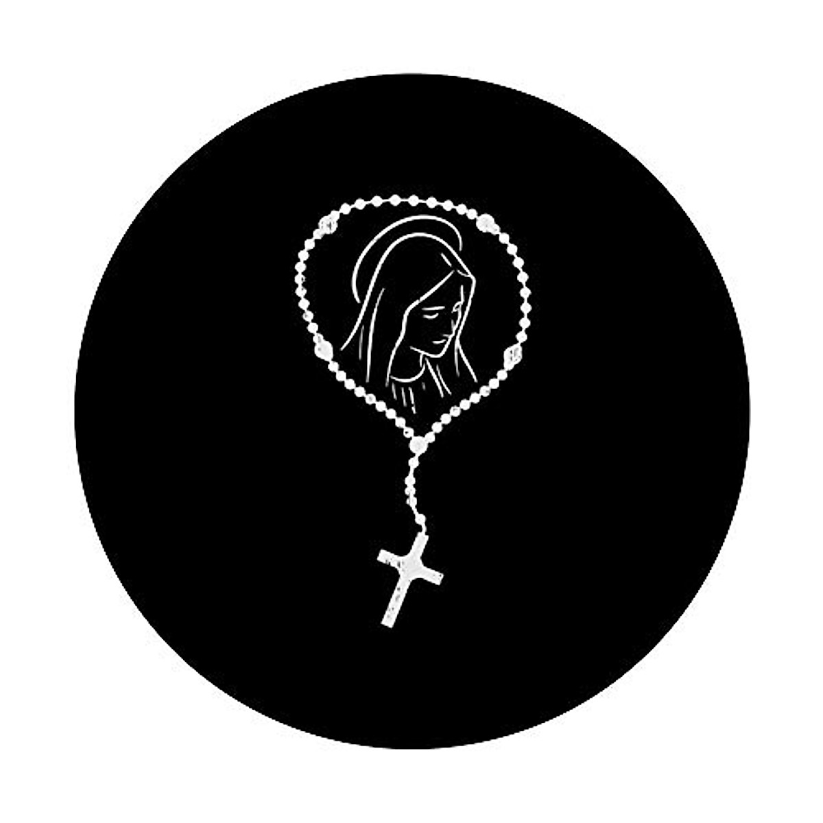 Rosary Virgin Mary God Jesus Faith Religious Catholic Gift PopSockets PopGrip: Swappable Grip for Phones & Tablets
