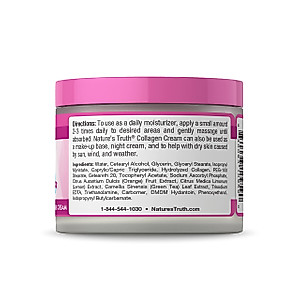 Collagen Cream | 4 oz | Professional Strength | Paraben & SLS Free, Gluten Free | For Face and Body | by Nature's Truth