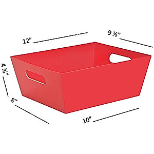 Gift Basket Making Kit Do It Yourself Diy Build Your Own Gift Basket Matching Supplies Market Tray Basket Cellophane Bag Shredded Crinkle Paper Ribbon Pull Bow (RED AND WHITE, X-LARGE)