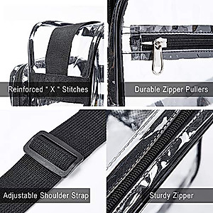 COVAX Clear Bag Stadium Approved, Clear Crossbody Messenger Shoulder Bag with Adjustable Strap for Concerts, Sports Events