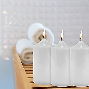 Super Z Outlet 3 x 6 Unscented Pillar Candles for Weddings, Home Decoration, Relaxation, Spa, Smokeless Cotton Wick. (12 Pack) (White)