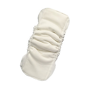 Vlokup Baby Waterproof Cloth Diaper Inserts 5 Layer with Gussets, 12 Pack, for Newborn Toddler Kids, Nature Bamboo Cotton Nappy Liner for Pocket Diaper, Reusable Washable Absorbent with Wet Bag