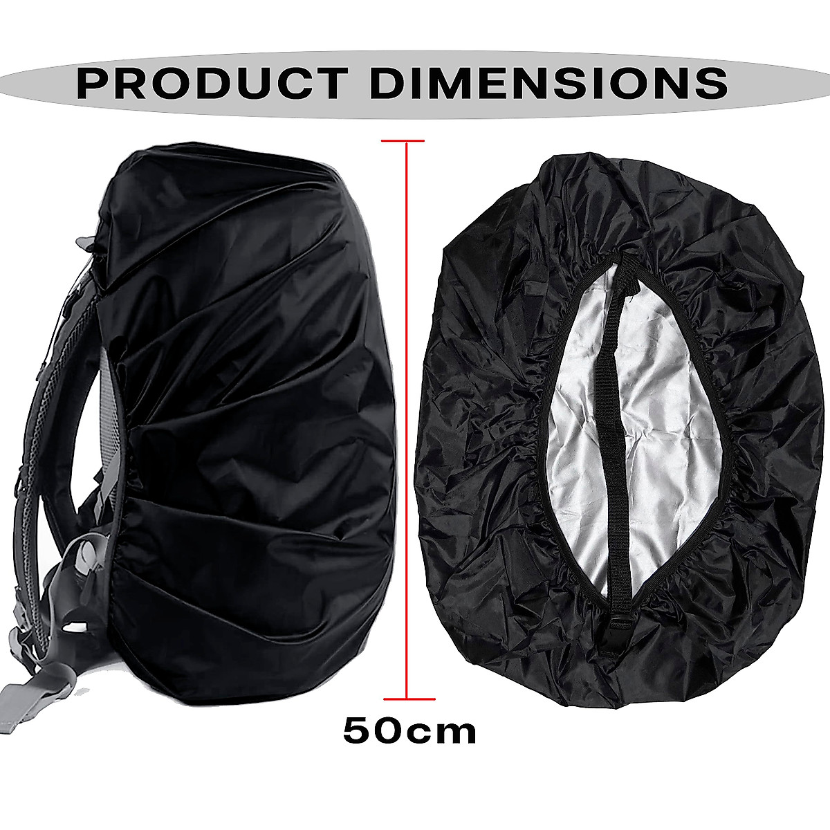 Storite Dust & Rain Cover for Backpack with Pouch, Waterproof Dustproof Bag Adjustable Cover for School, College,Office-2PK